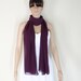 Plum Long Scarf. Plum Wrap Scarf. Soft Chiffon Scarf. Plum