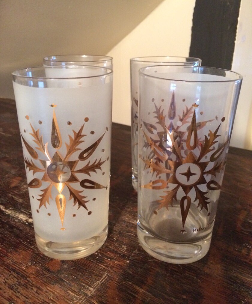 Vintage 1960s MidCentury Modern Set of 4 Helen Conroy Atomic Snowflake ...