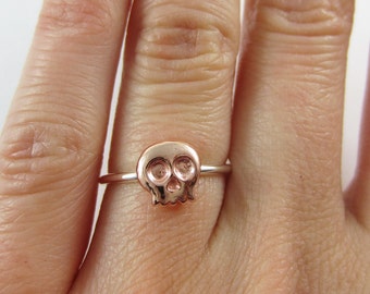 Copper skull ring | Etsy