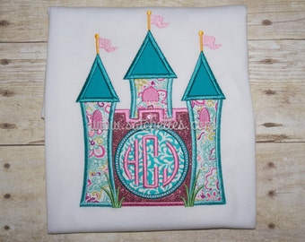 Princess castle applique | Etsy