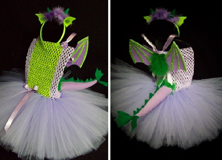 PURPLE DRAGON COSTUME 4pc Tutu Set w/ Headband by wingsnthings13