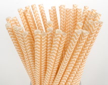 Popular items for peach paper straws on Etsy