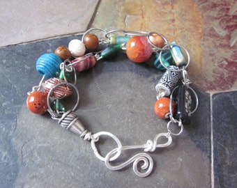 Items similar to Blue Jeans and Copper Jangle Bracelet on Etsy