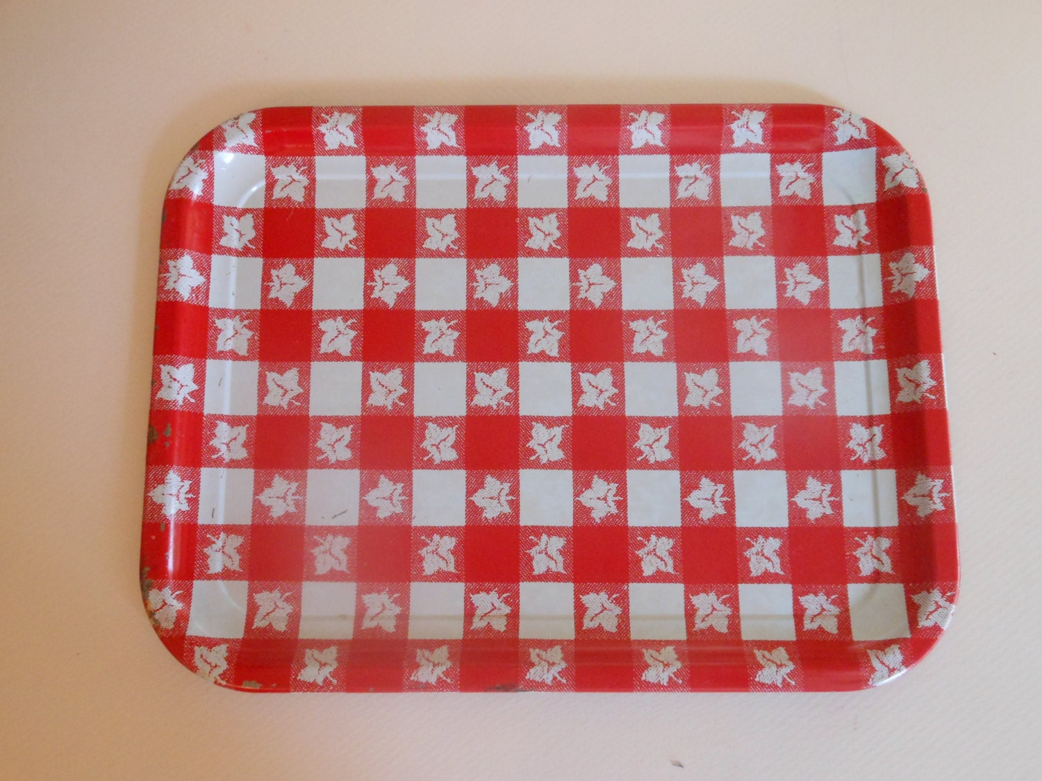 Vintage Red Checked Serving Tray – Haute Juice