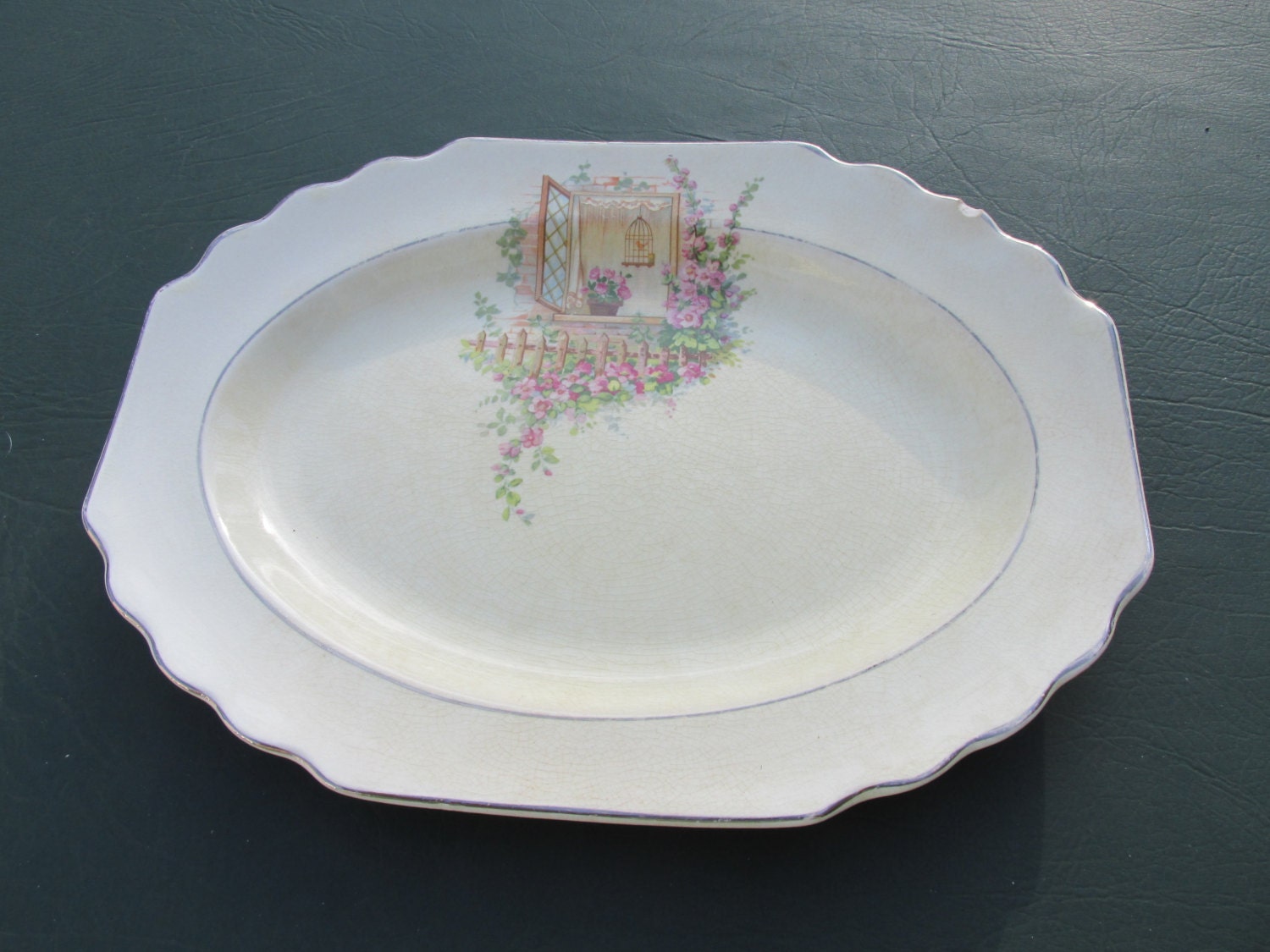 Vintage Floral Serving Platter – Cottage Farmhouse – Cottage Chic ...