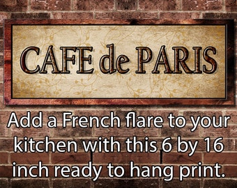 Paris cafe print | Etsy