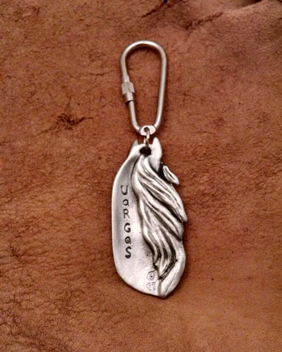 Pewter Horsehead Keychain Horse Keychain