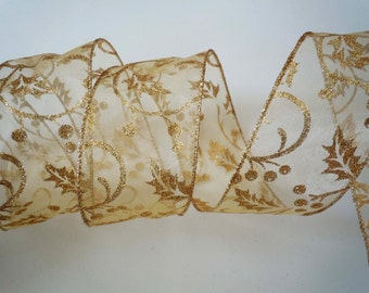 Gold edge ribbon | Etsy