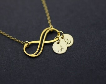 Double Layered Necklace. rose gold initial necklace. one
