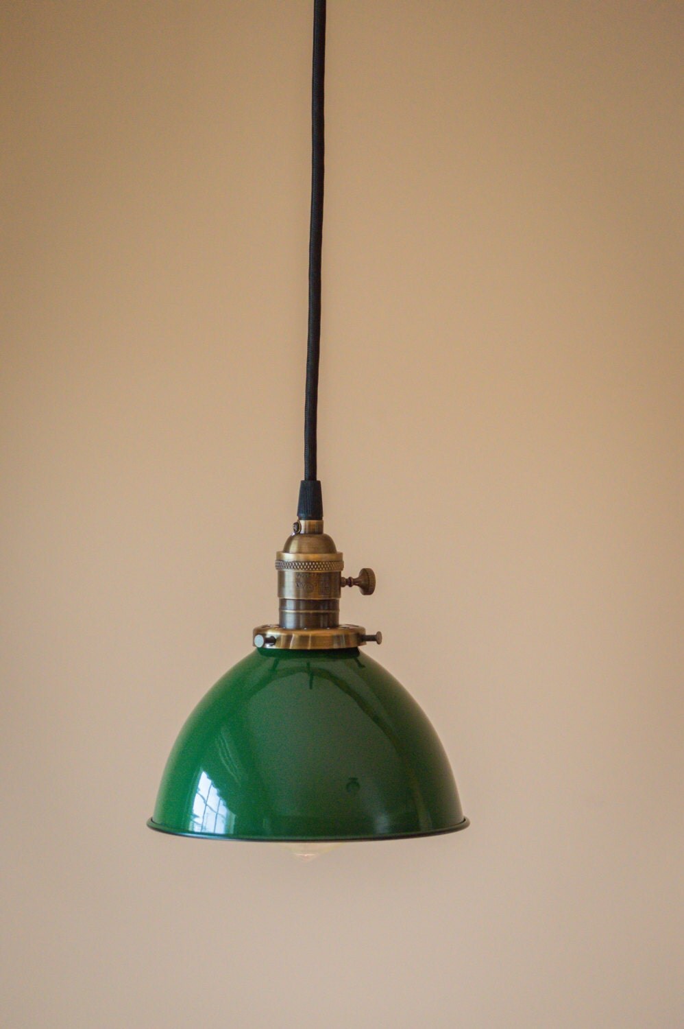 pendant light fixture Green Vintage by OldeBrickLighting on Etsy