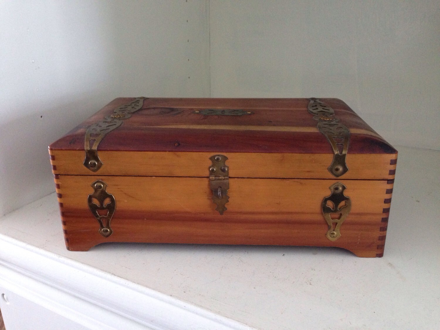Vintage Wood Box – Dovetail Box – Treasure Chest – Pirate Chest ...