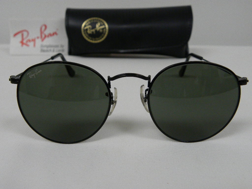 New Vintage B&L Ray Ban Classic Round Metal Black Chrome by DeRoom