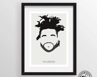 The Weeknd (Minimalist Hair) - Minimalist Poster Print, Minimal Wall ...