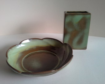 Frankoma Pottery, Vase and Bowl.