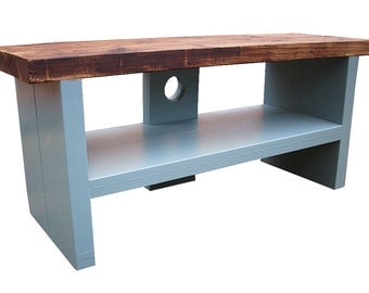 Tall Tv stand Rustic industrial tv cabinet with metal grill to