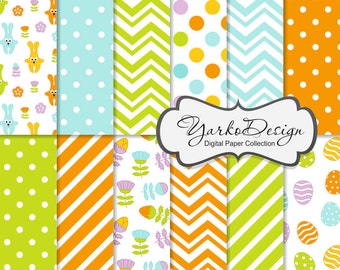 Bright Cute Easter Eggs Digital Clip Art Instant Download