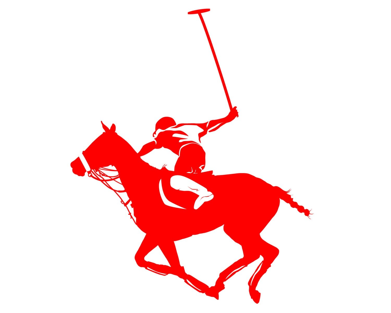Polo Player Decal. Equestrian Polo Player Sticker.