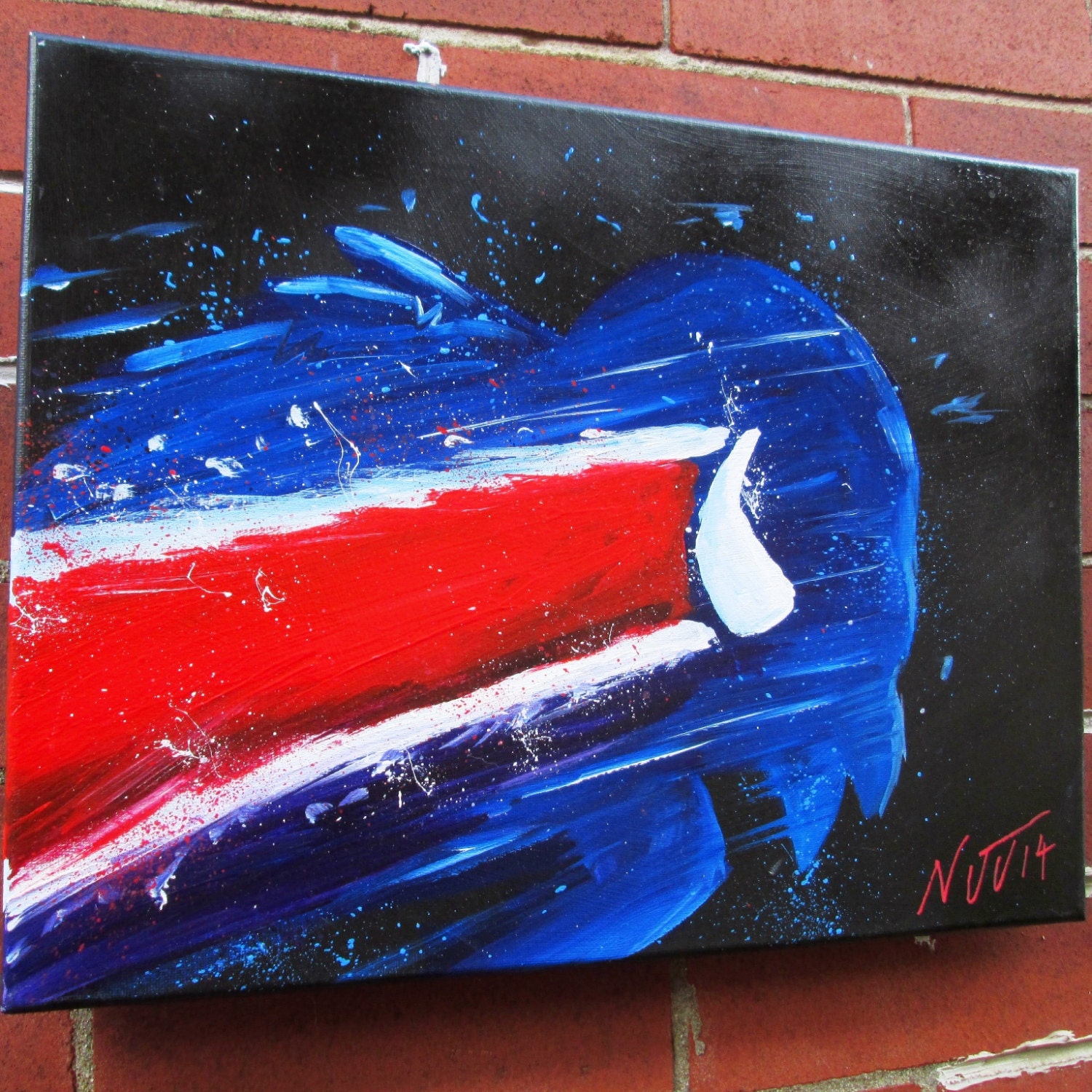 Buffalo Bills NFL abstract Painting 11x14 by NJJSTUDIO on Etsy