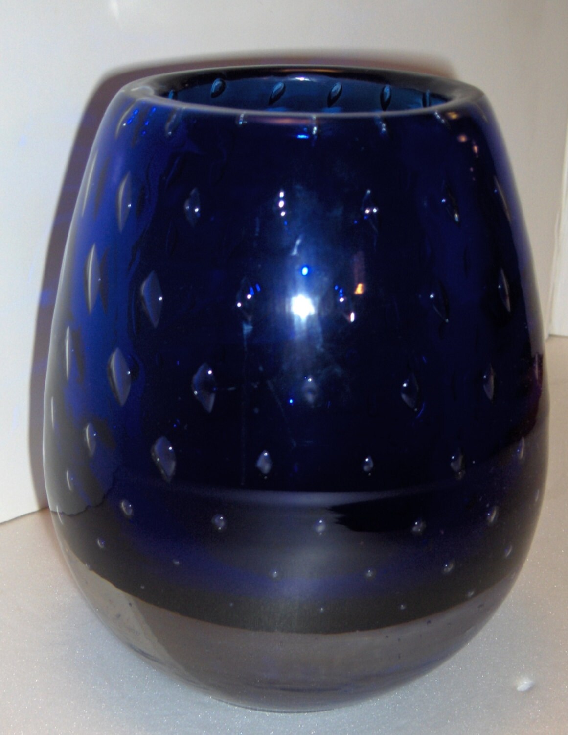 Erickson Glass Cobalt Controlled Bubble Vase 3/10/15 update