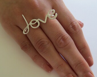 Double Finger Ring two finger ring-statement ring knuckle