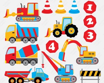 BLACK FRIDAY SALE Construction Trucks Digital Clipart