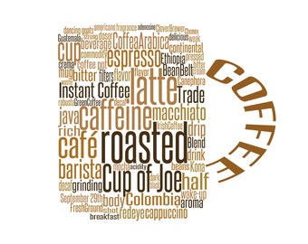 Popular items for coffee words on Etsy