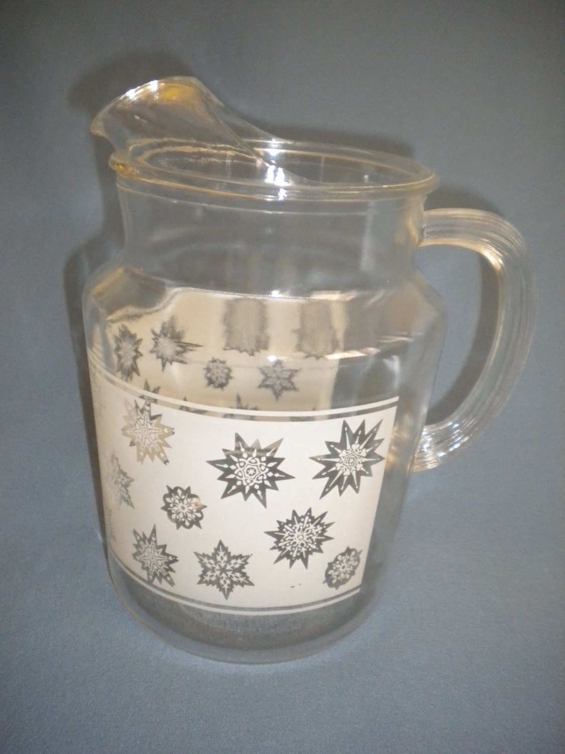 federal glass snowflake pitcher stunning condition retro 1960’s – Haute ...