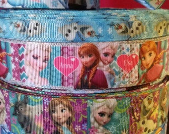 Frozen Ribbon. Elsa and Anna. lot of mixed ribbon.1 yard of each print
