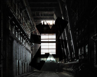 Chiaroscuro photography of stairs in an abandoned castle in