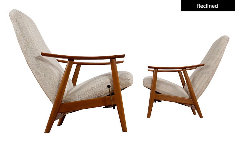 Pair of Mid Century Modern Norwegian Teak Recliners – Haute Juice