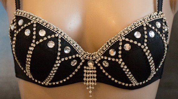 Items Similar To Rhinestone And Crystal Costume Bra On Etsy
