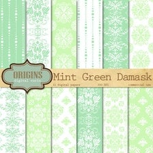 Popular items for mint damask on Etsy