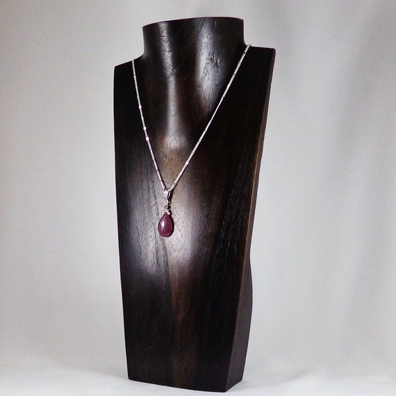 Ruby Pendant Necklace/ red/ Ruby/ Genuine ruby by angelovajewelry