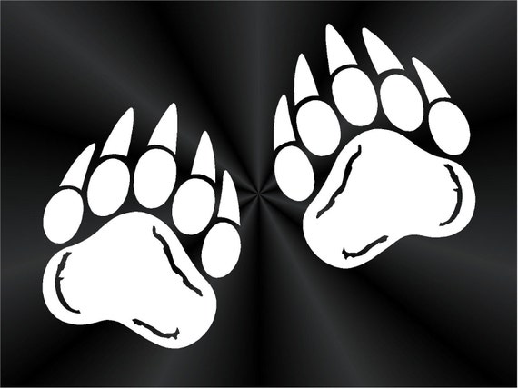 Bear Print Decals Car Truck Window Vinyl Decals by TruLineDecals