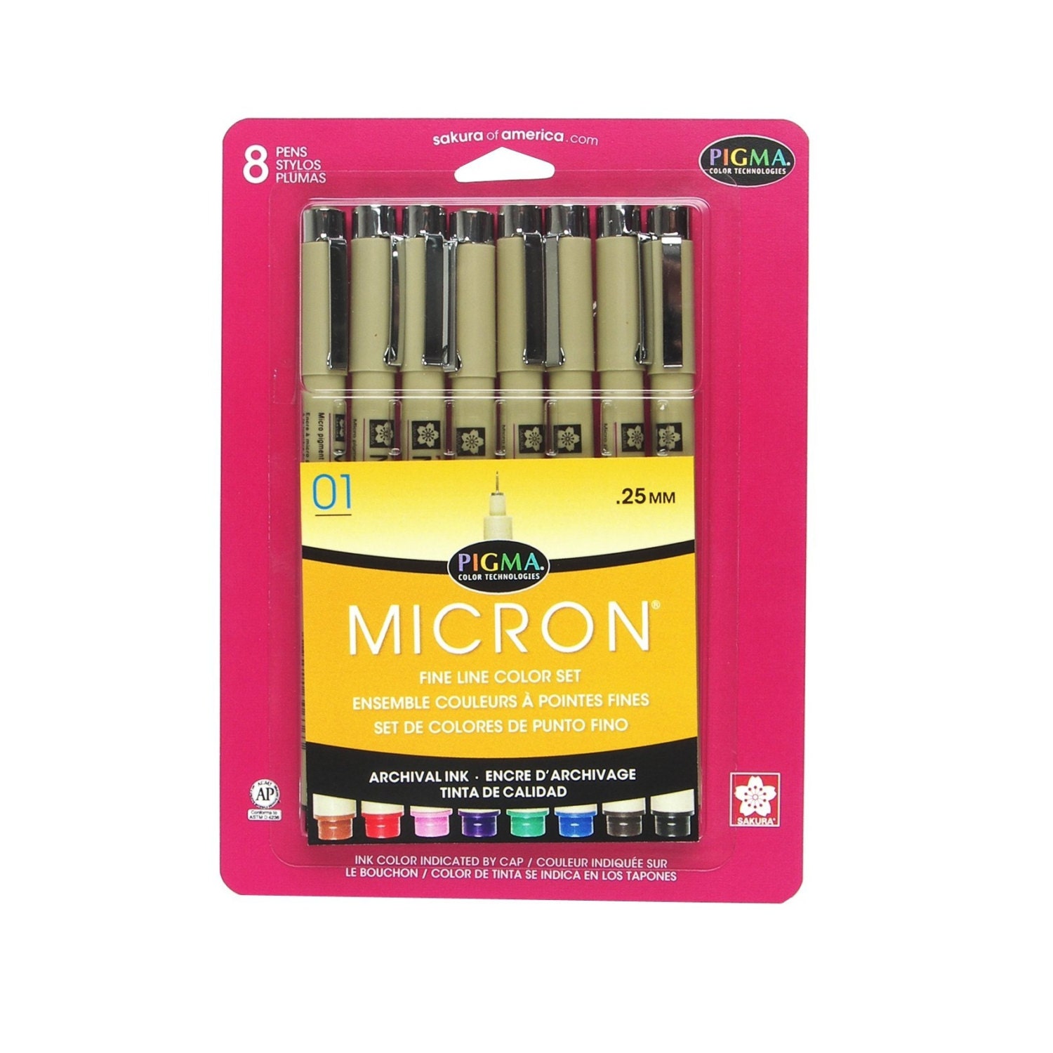 Sakura Pen Marker Set 01 Pigma Micron Ink Color 1/4 0.25mm