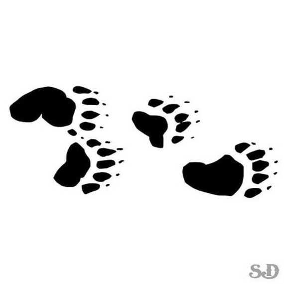 Bear Tracks Paw Print Vinyl Decal Sticker 9 long x