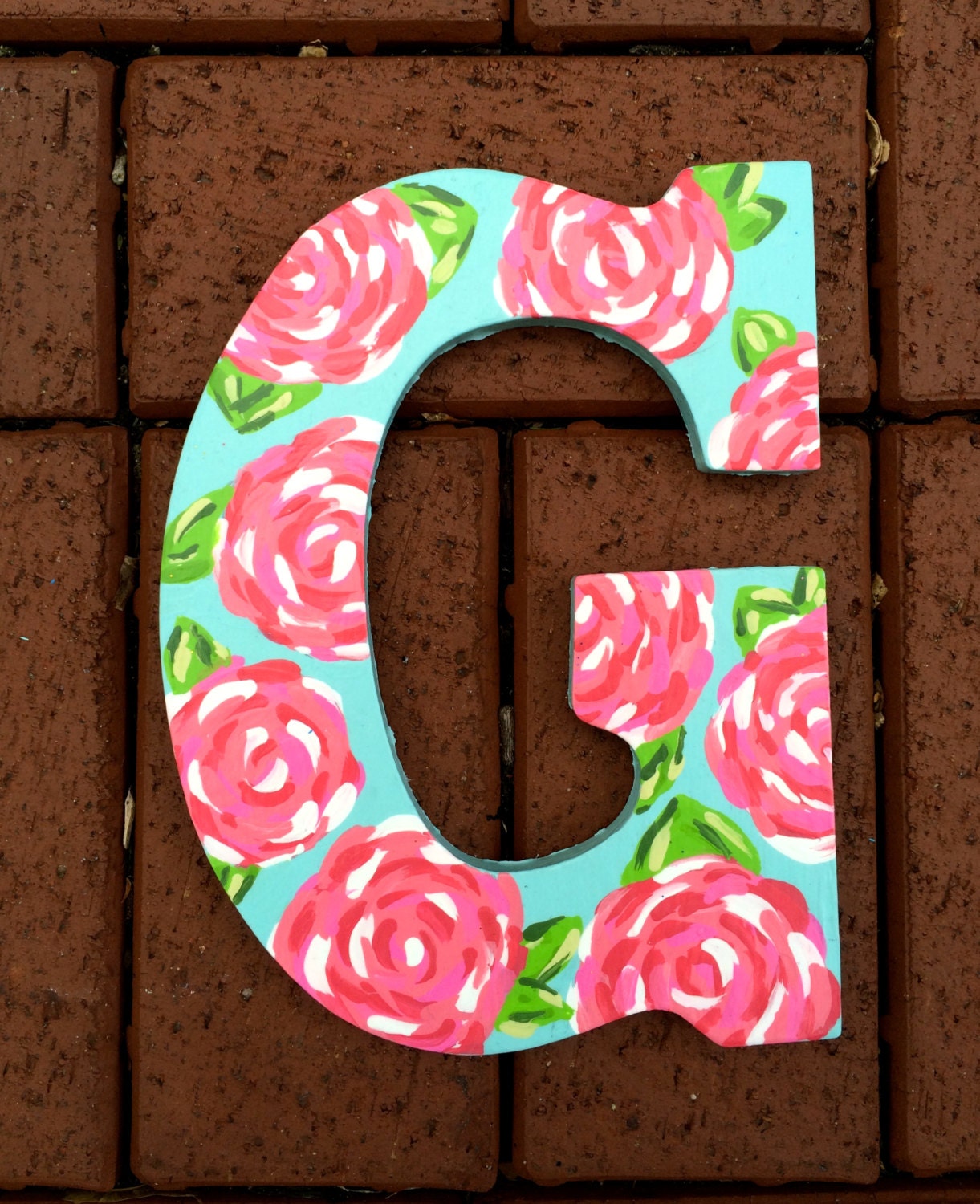 Hand Painted Lilly Pulitzer Inspired Wooden Monogram Letter