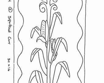 Rug Hooking pattern, Corn Stalk