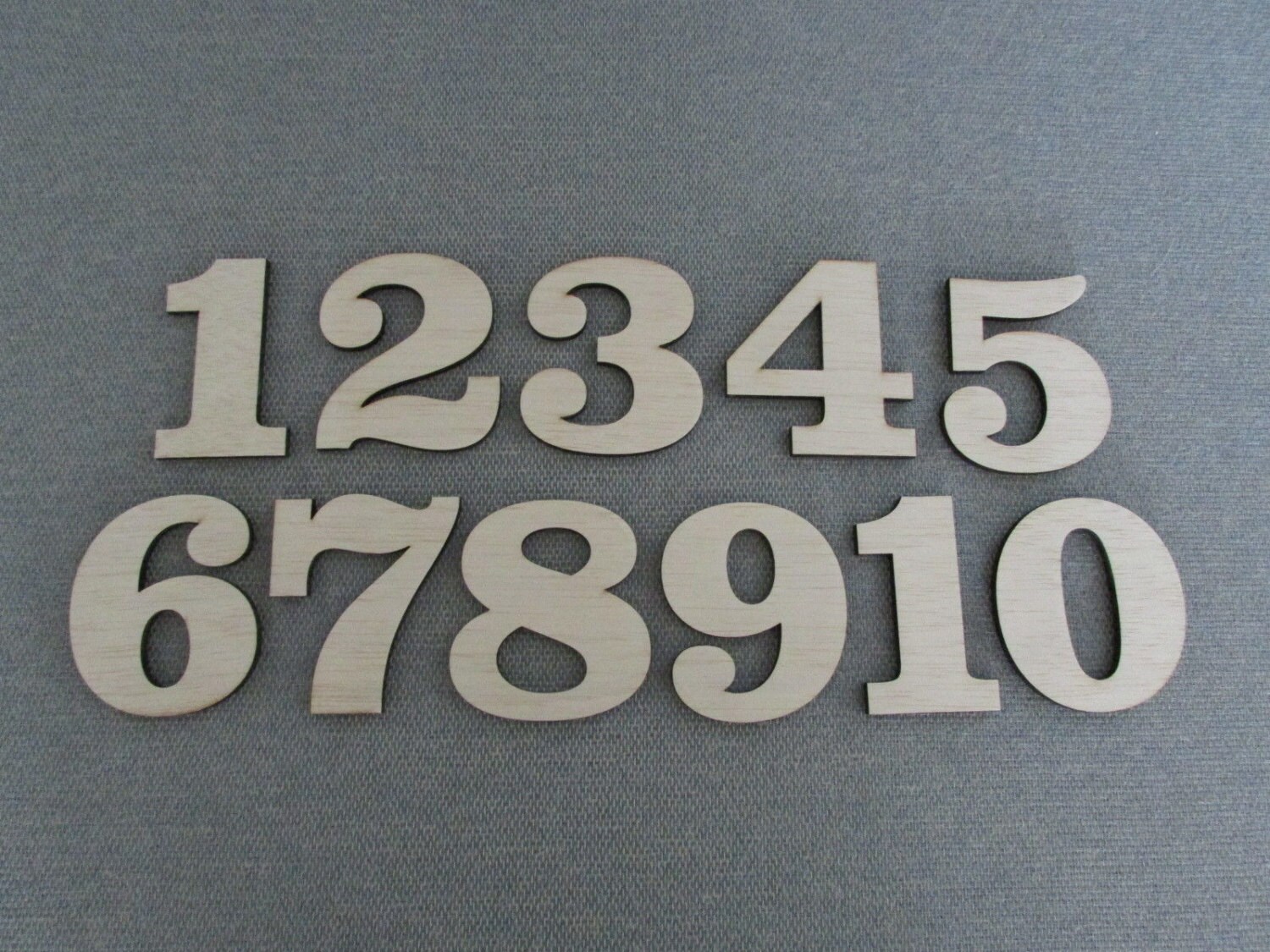 Unfinished 4 Laser Cut Wood Individual Numbers 1 Through