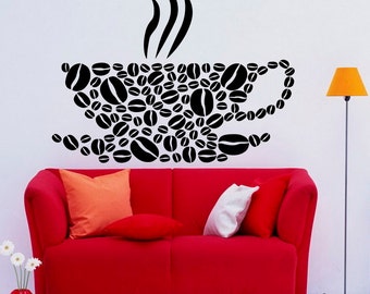 Tea cup wall decal | Etsy