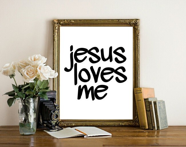 Jesus Loves Me wall art Christian art religious art
