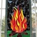 Campfire Stained Glass Mosaic Flames Red Orange Yellow Black