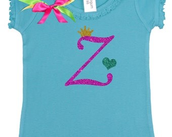 Personalized Initial Shirt Princess Crown Initial