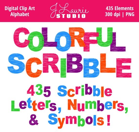 Digital Alphabet Letters Clipart Set-Colorful