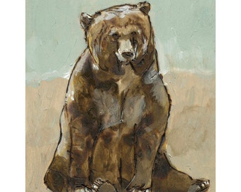 Grizzly bear print | Etsy
