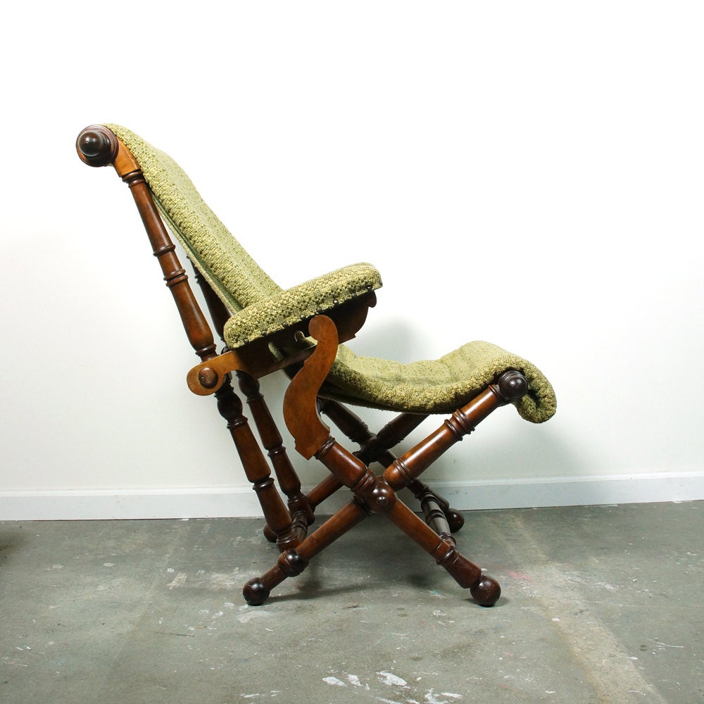 George Hunzinger Adjustable Arm Chair / Folding Sling Recliner ...