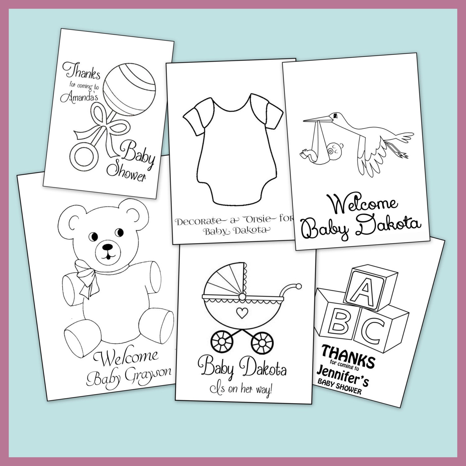 Alphabet Coloring Pages Baby Shower Funny ABC Coloring Page