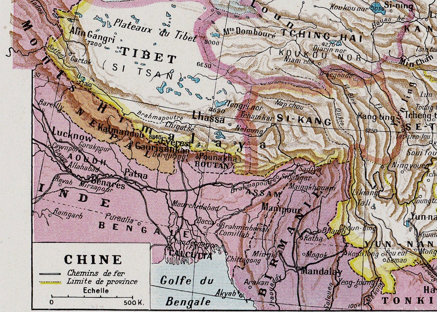 1940s CHINA MAP Original vintage map. Mongolia Tibet Japan
