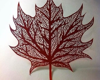 Popular items for leaf paper cut on Etsy
