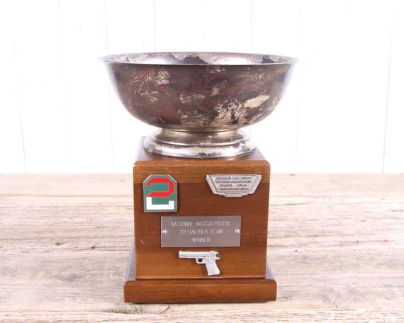 Vintage Shooting Trophy / Antique Trophy Cup / Silver Trophy